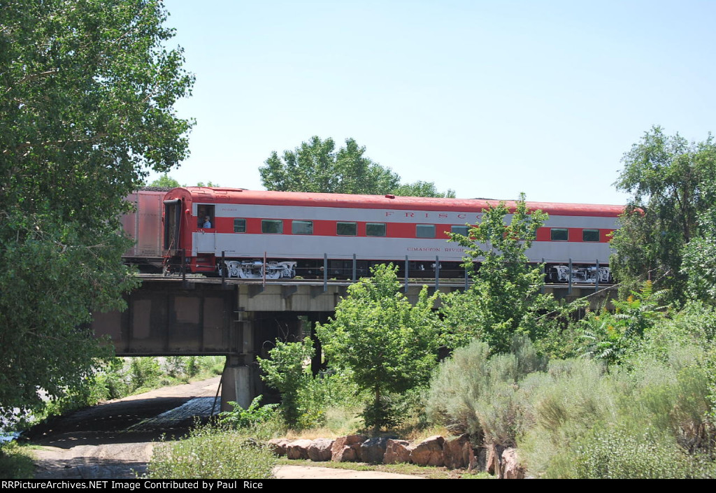 Amtrak Arriving Denver. On The Rear Ia The Frisco Cimarron River